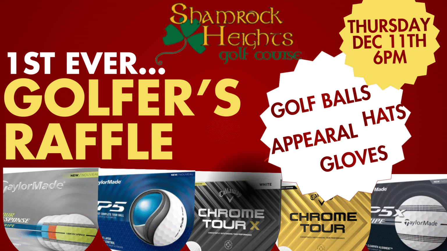 Golf Raffle is this Thursday! - Shamrock Heights